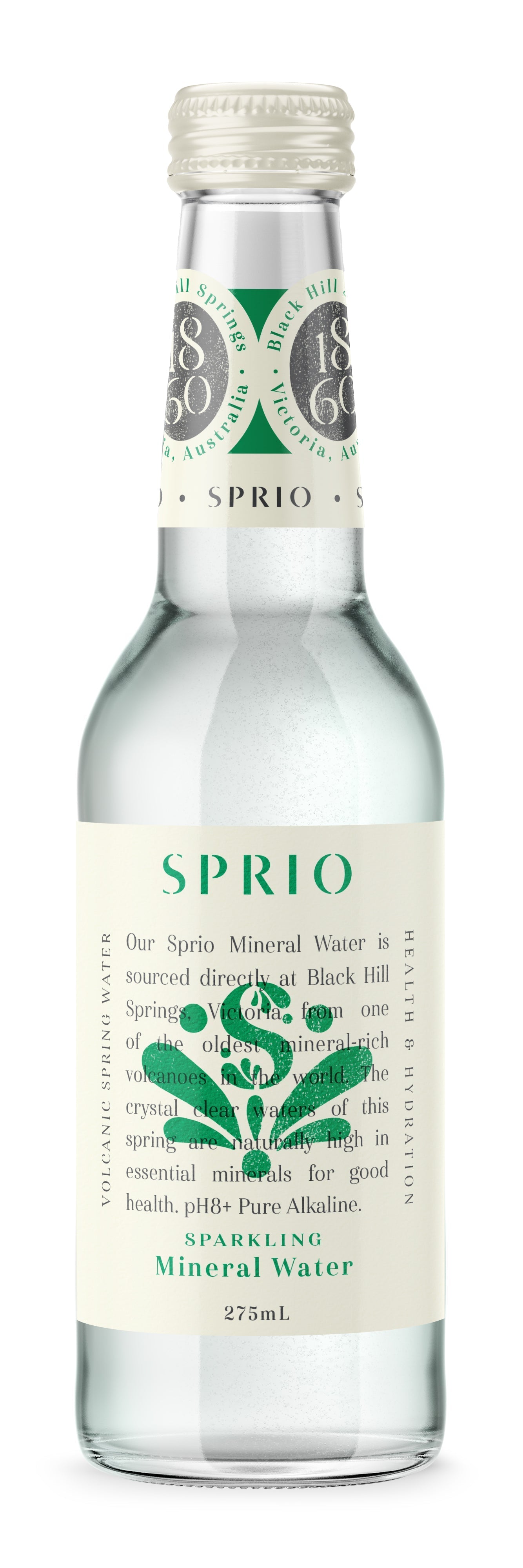SPRIO 1860 Volcanic Spring Sparkling Mineral Water 24 Pack | 275mL ...